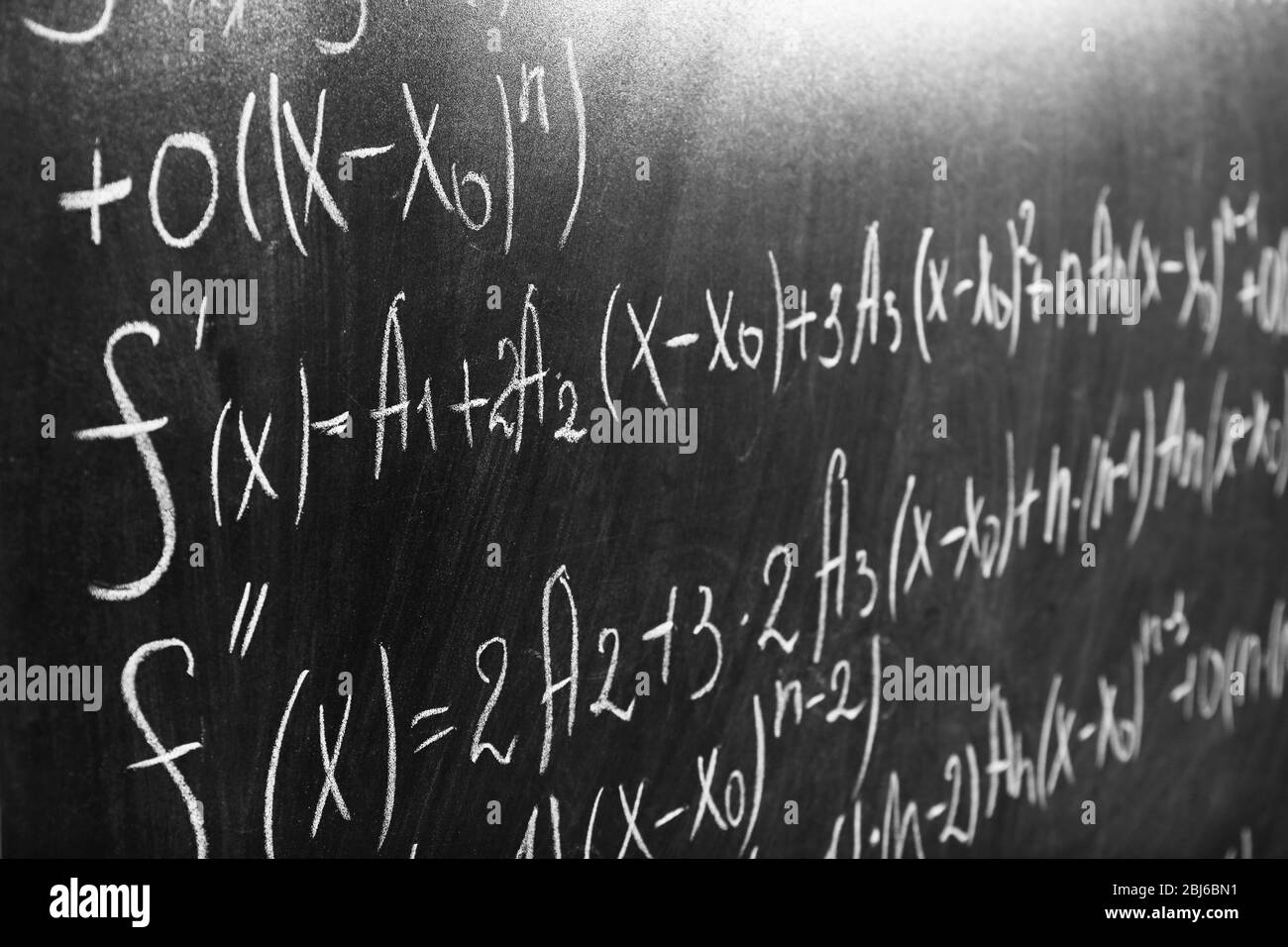 School blackboard with formulas Stock Photo - Alamy