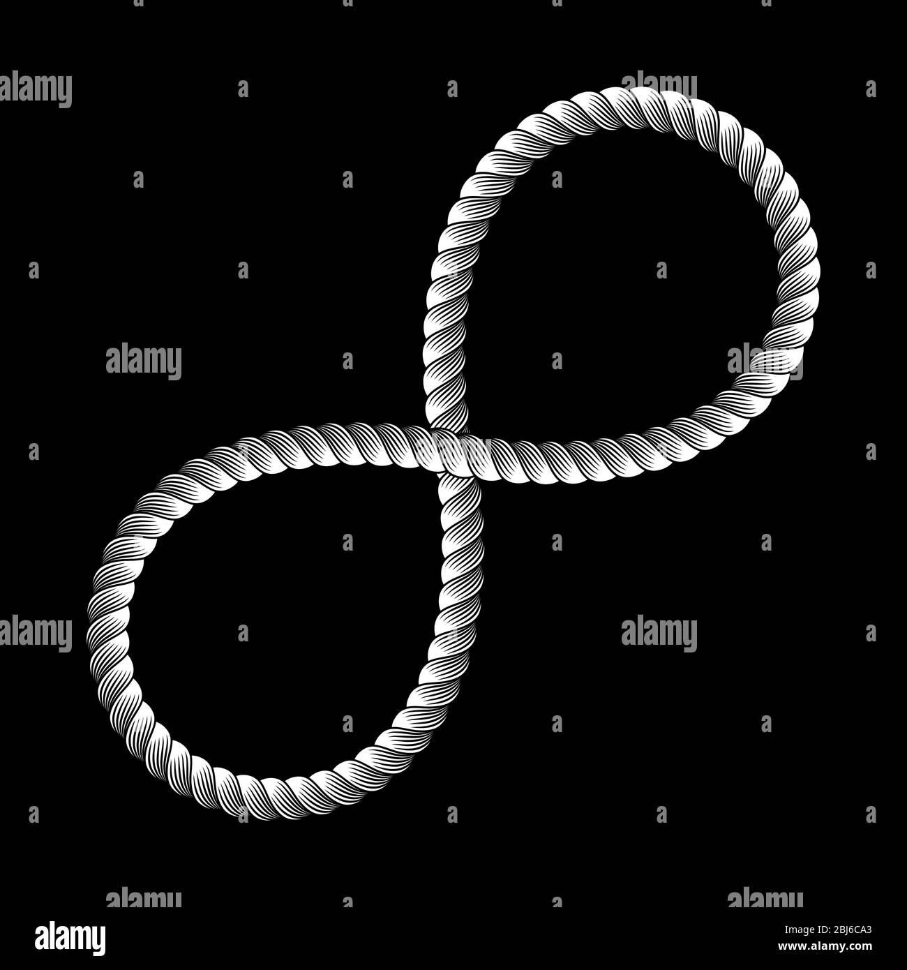 Infinity symbol made from rope vector sign logo. Knot, marine theme ...