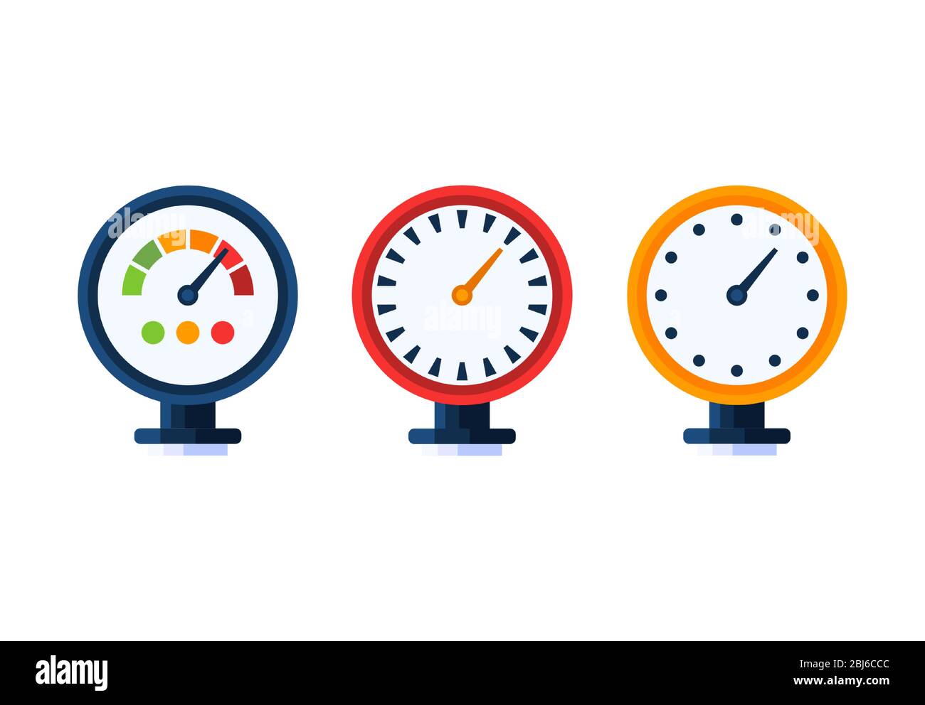 Pressure water meter icon set. Simple illustration of pressure meter ...