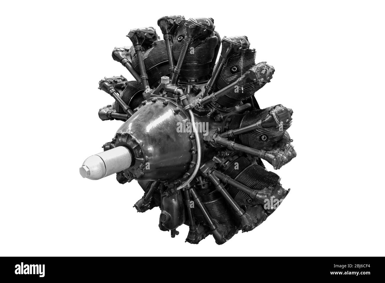 Radial engine from aircraft, on white background Stock Photo - Alamy