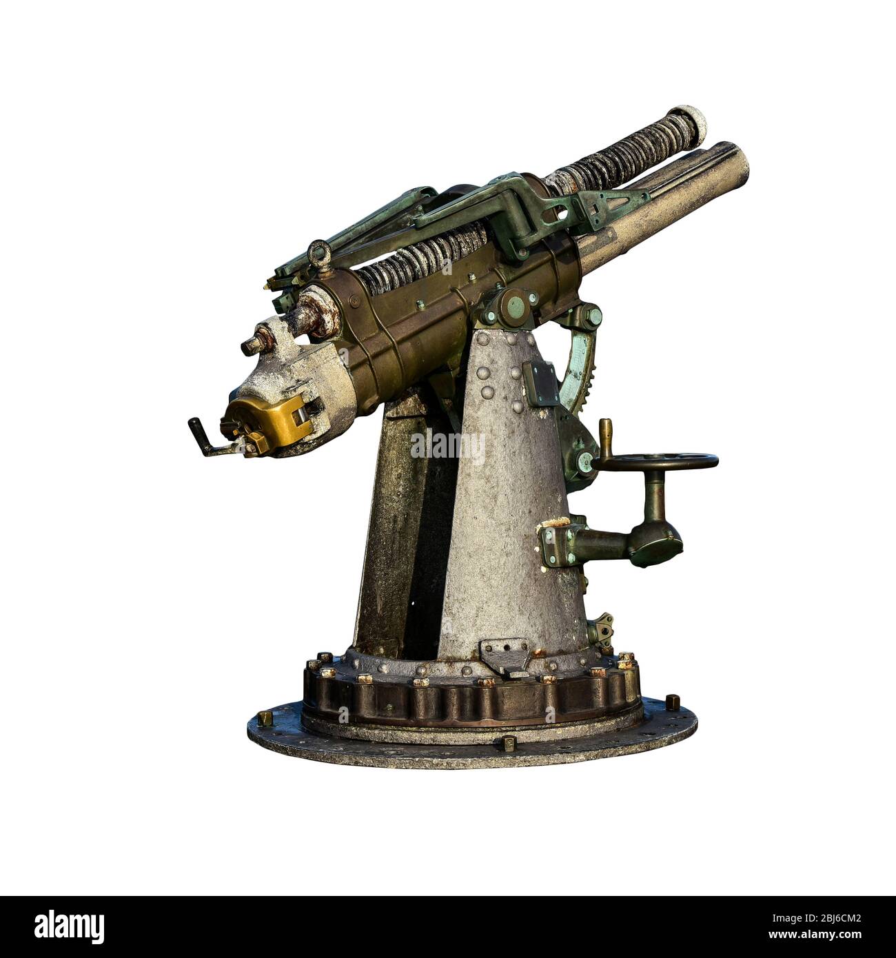Old rusty heavy machine gun, isolated on white background Stock Photo ...