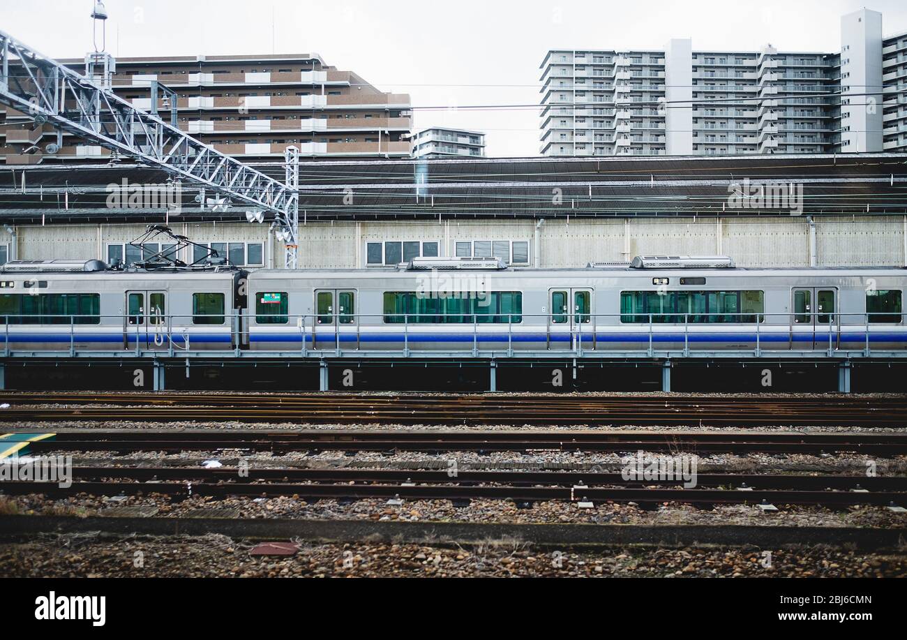 White monorail train is parking in station Stock Photo - Alamy