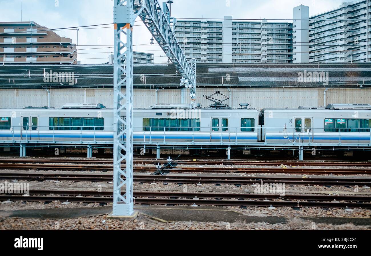 White monorail train is parking in station Stock Photo - Alamy
