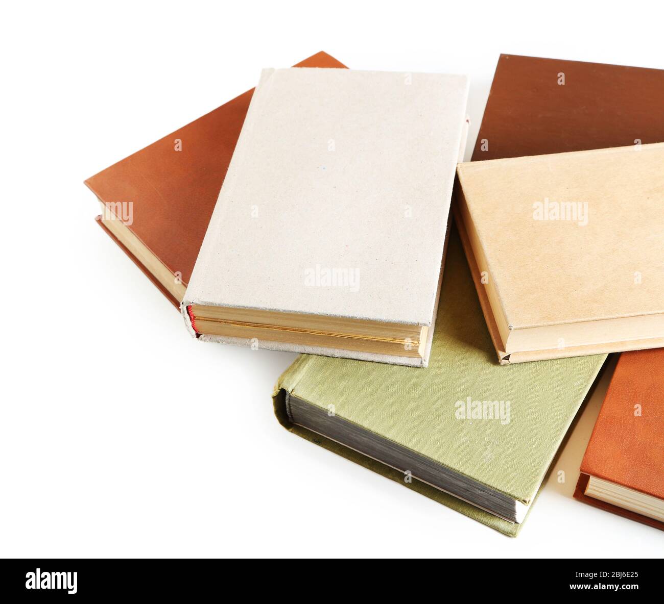 Pile of books isolated on white Stock Photo - Alamy