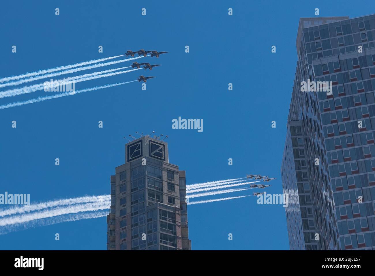 NEW YORK, NY - APRIL 28, 2020: The U.S. Navy's Blue Angels and U.S. Air ...