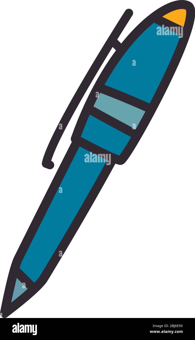 Pen flat style icon design, Tool write office object instrument draw ...