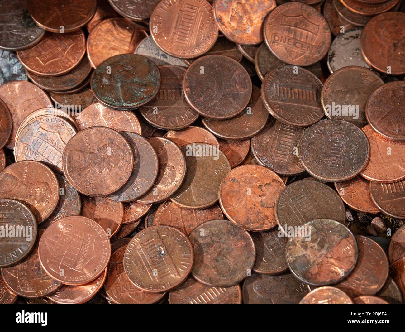 American pennies pile hi-res stock photography and images - Alamy