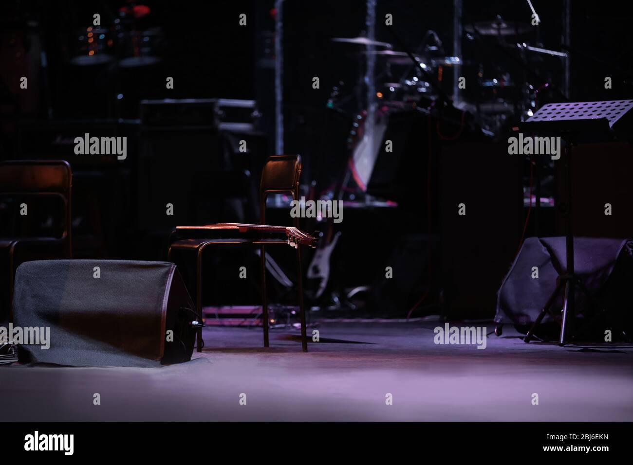 Concert stage with musical instruments Stock Photo - Alamy