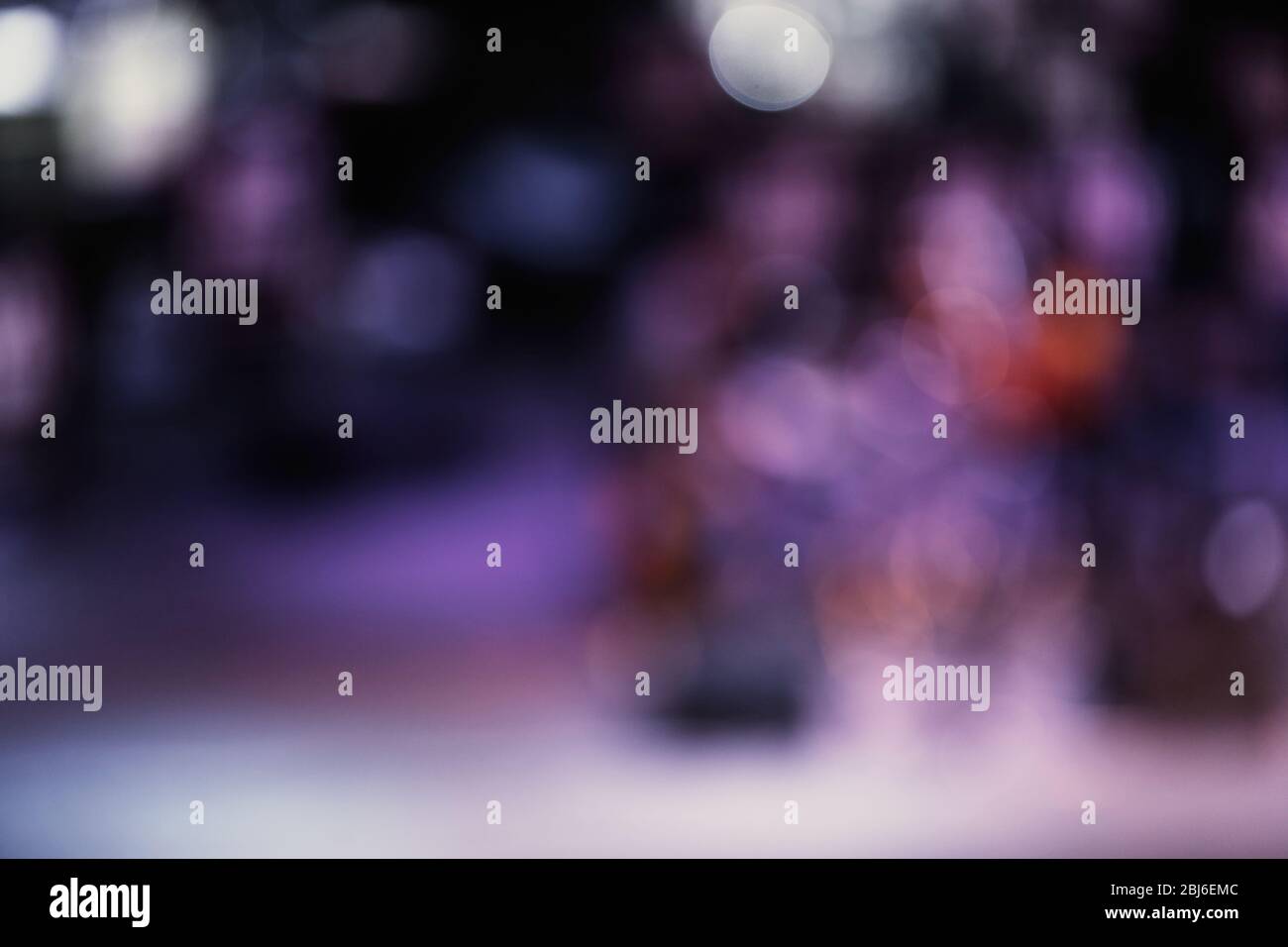 Blurred photo of a stage with musical instruments Stock Photo - Alamy