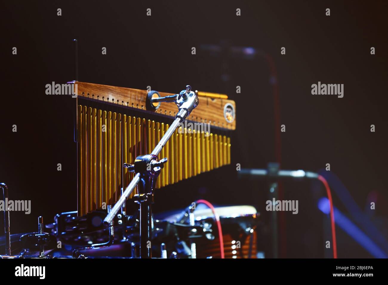Empty concert stage with instruments hi-res stock photography and ...