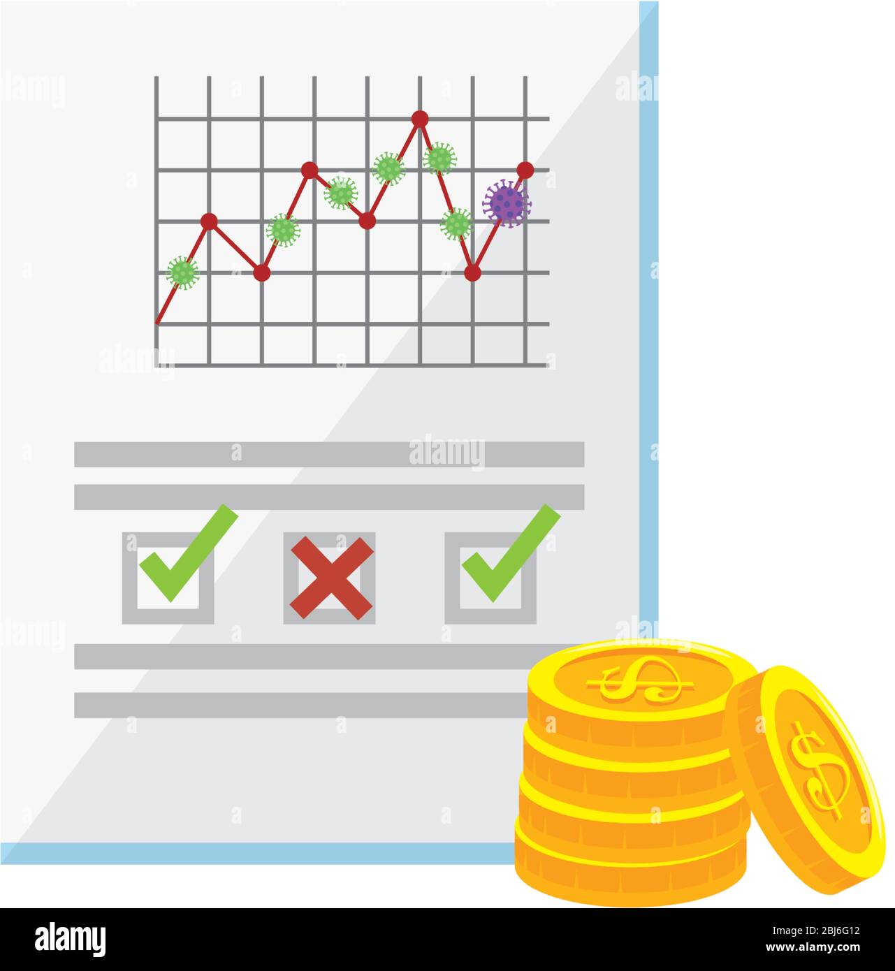 stock market variation by covid 19 infographic in document Stock Vector ...