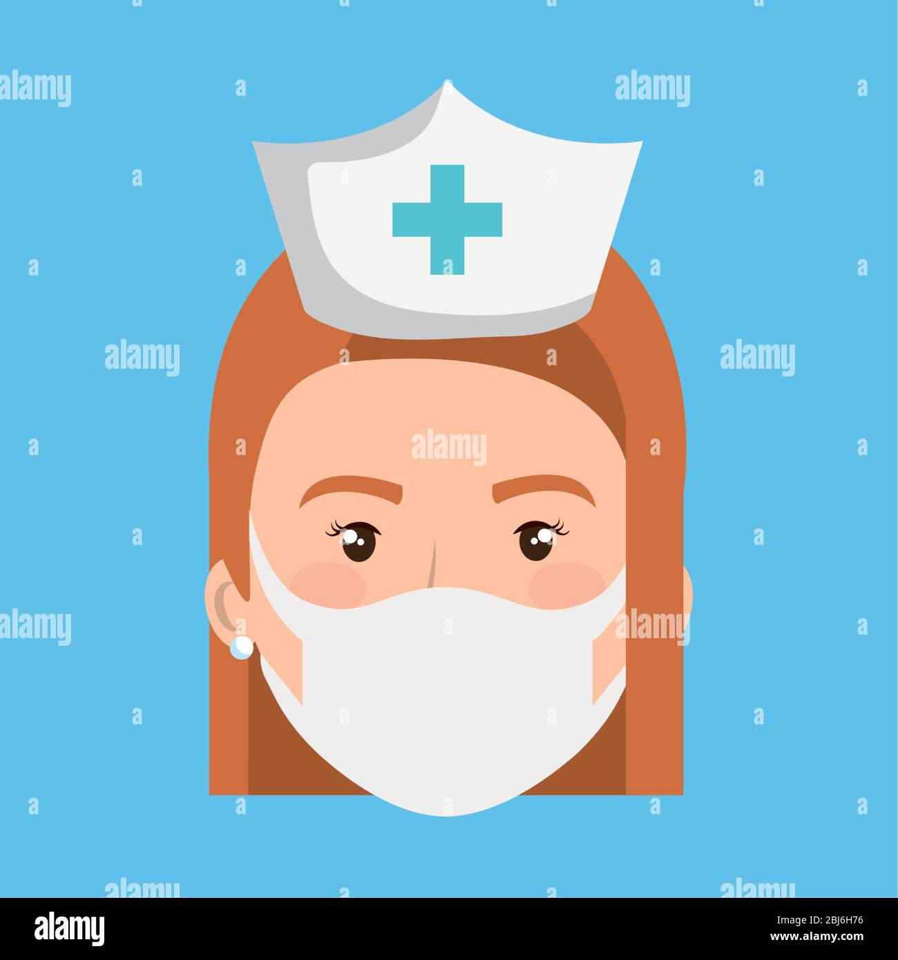 face of nurse using face mask isolated icon Stock Vector Image & Art ...