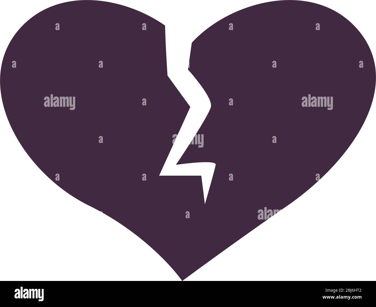 Broken heart line style icon design of love passion and romantic theme ...