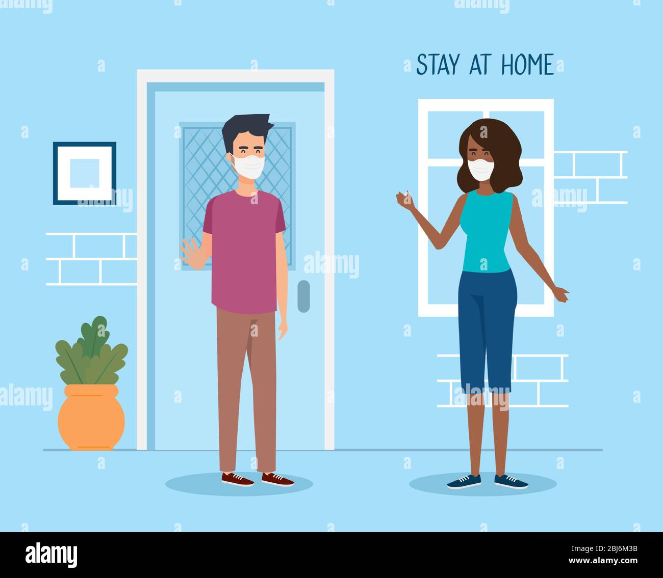 Stay home campaign couple in hi-res stock photography and images - Alamy