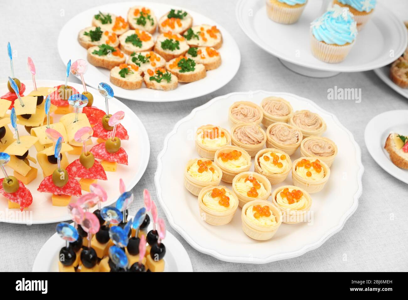 Set of cold snacks and canape, closeup Stock Photo - Alamy