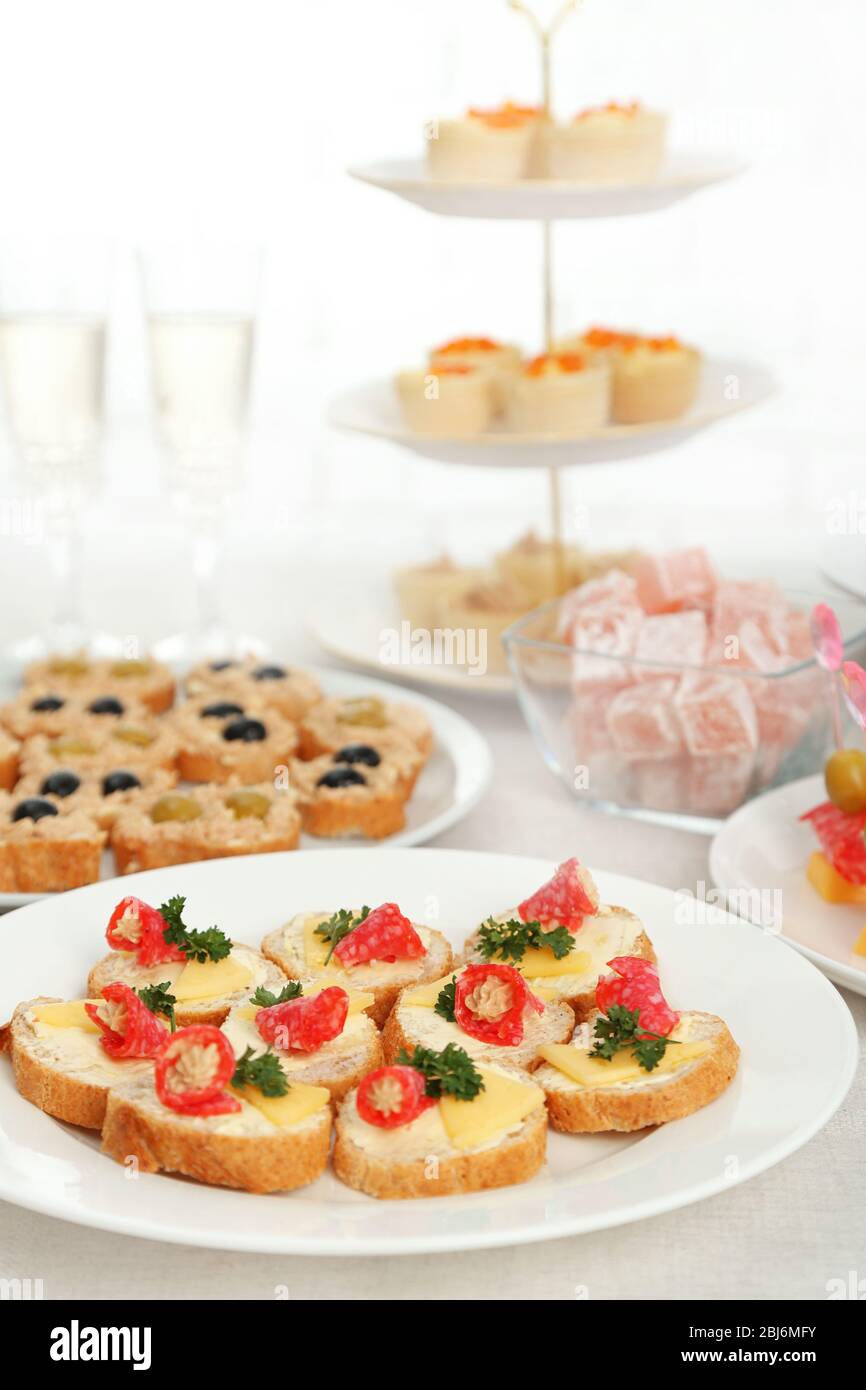 Set of cold snacks, closeup Stock Photo - Alamy