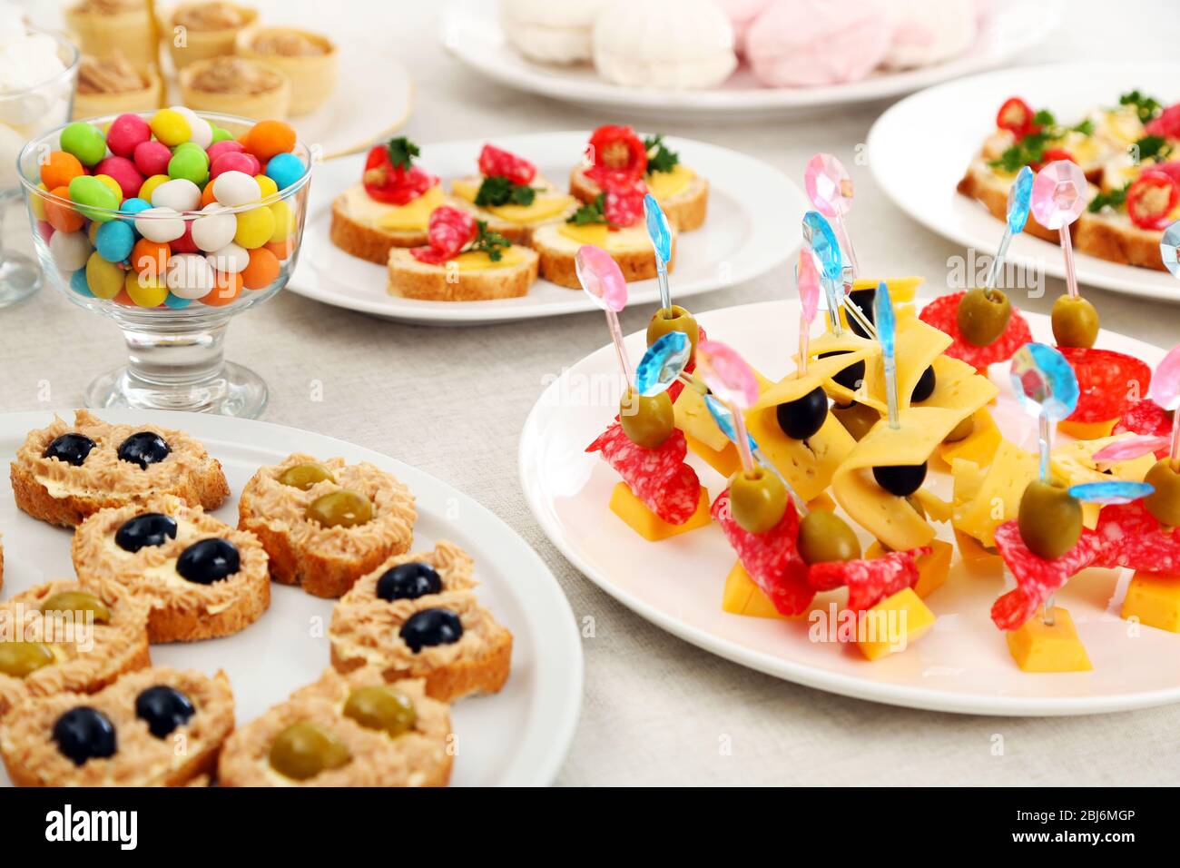 Set of cold snacks and canape, closeup Stock Photo - Alamy