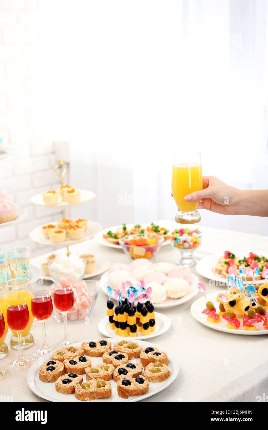Woman cold buffet hi-res stock photography and images - Alamy