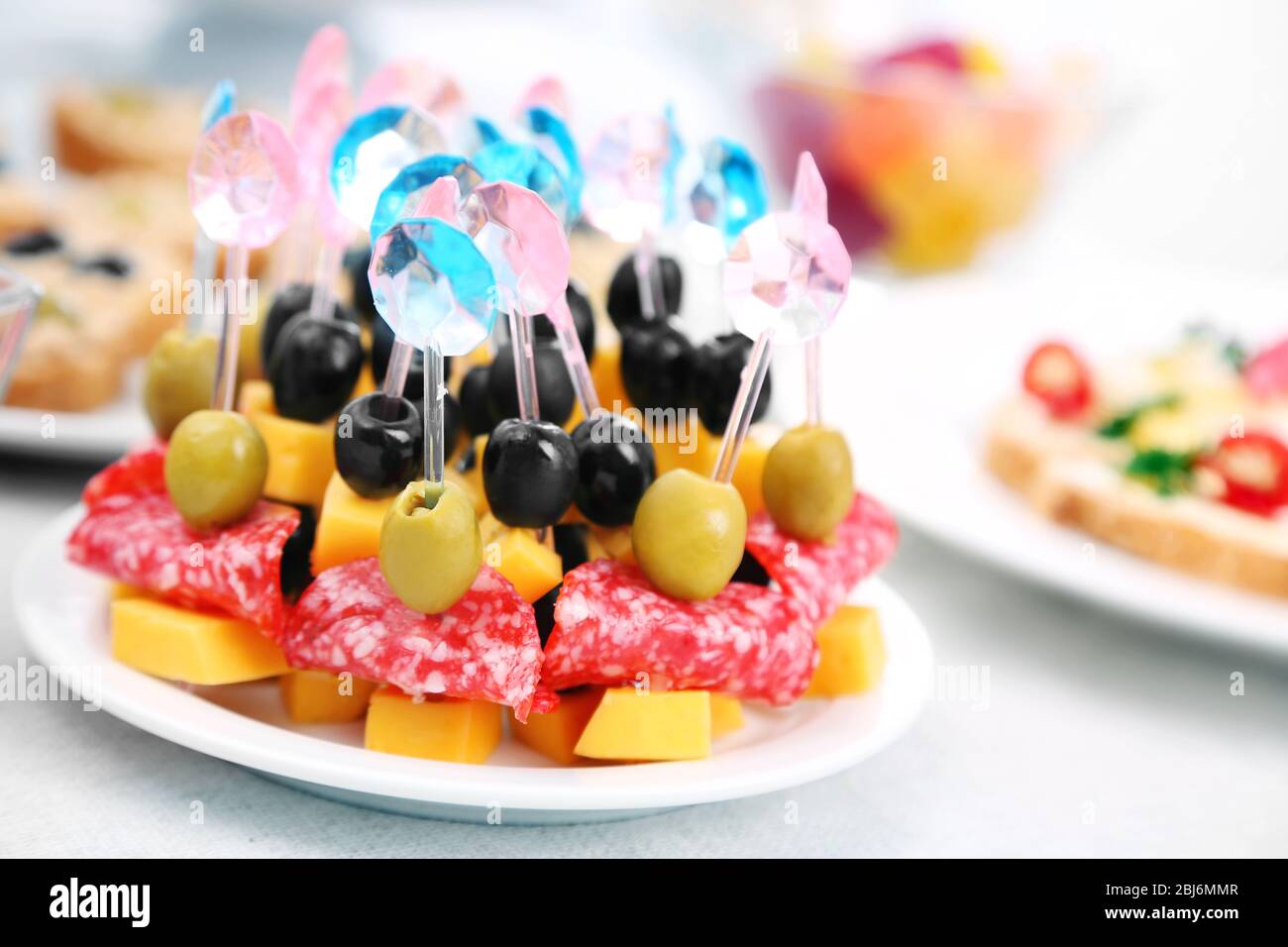 Set of cold snacks and canape, closeup Stock Photo - Alamy