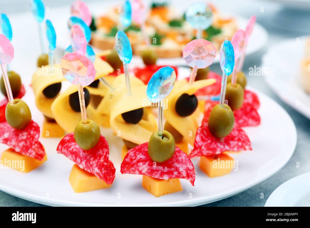 Set of cold snacks and canape, closeup Stock Photo - Alamy