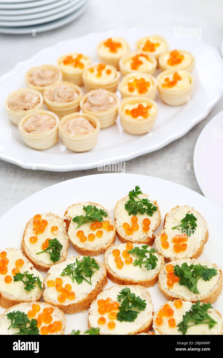 Set of cold snacks, closeup Stock Photo - Alamy