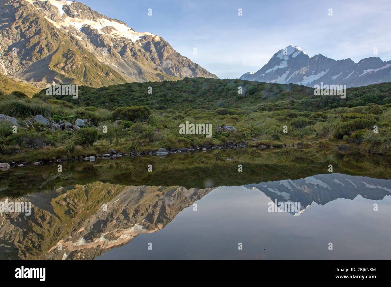 Aoraki/Mt Cook reflected in an alpine tarn Stock Photo - Alamy