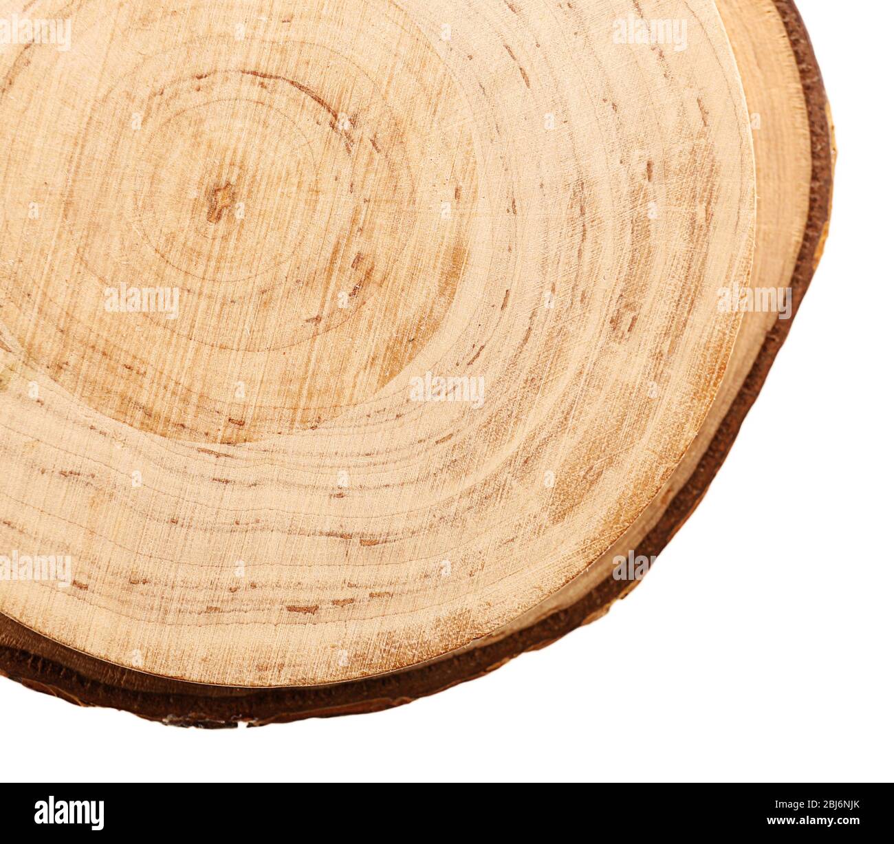 Wood round slice, isolated on white Stock Photo - Alamy