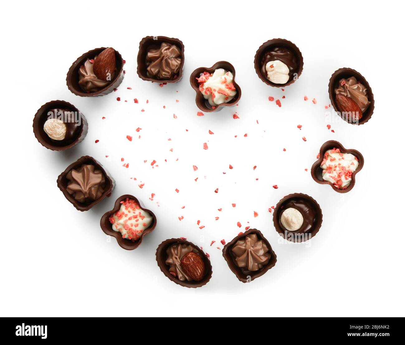 Assorted chocolate candies, isolated on white Stock Photo - Alamy