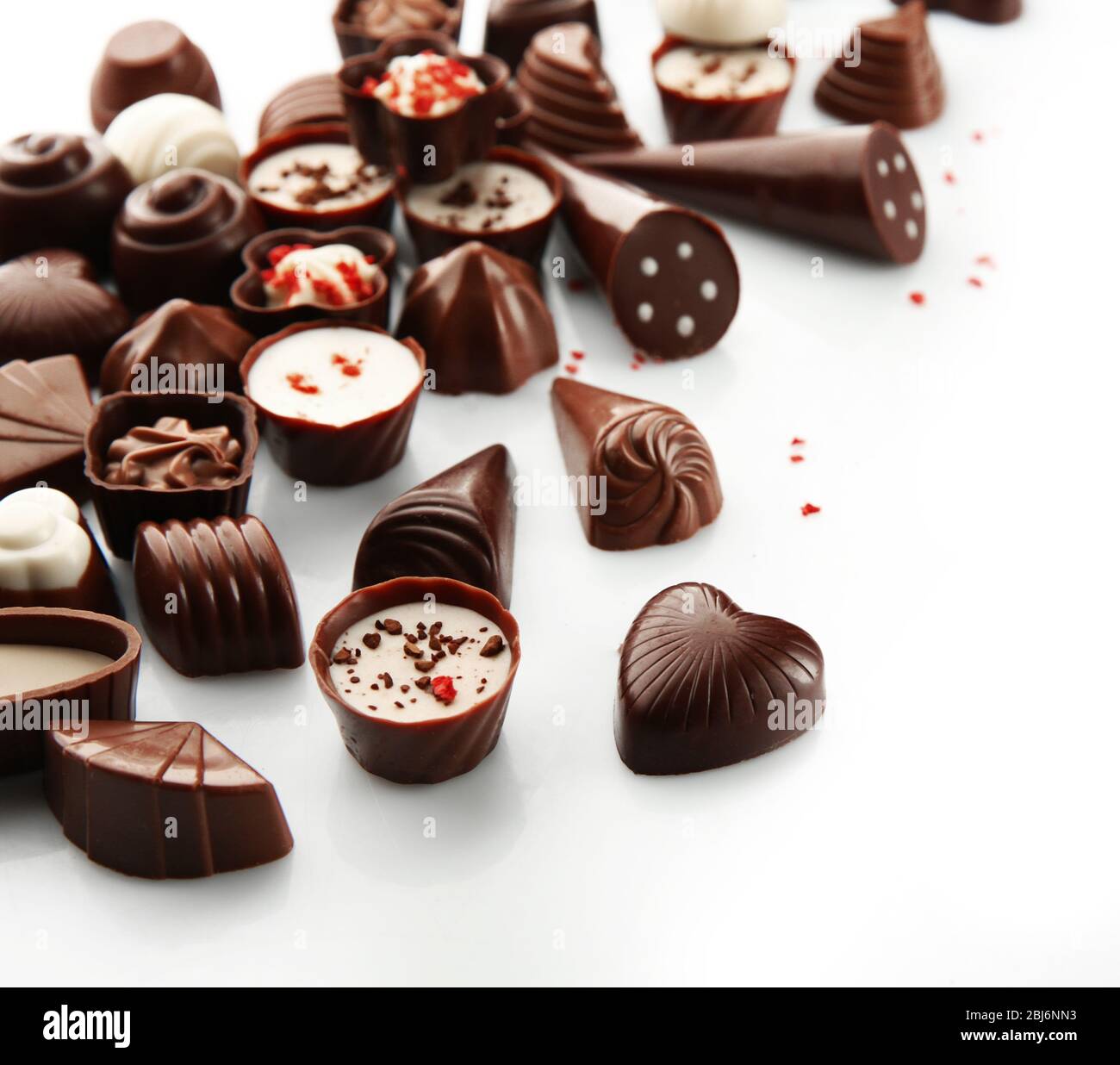 Assorted chocolate candies, isolated on white Stock Photo - Alamy