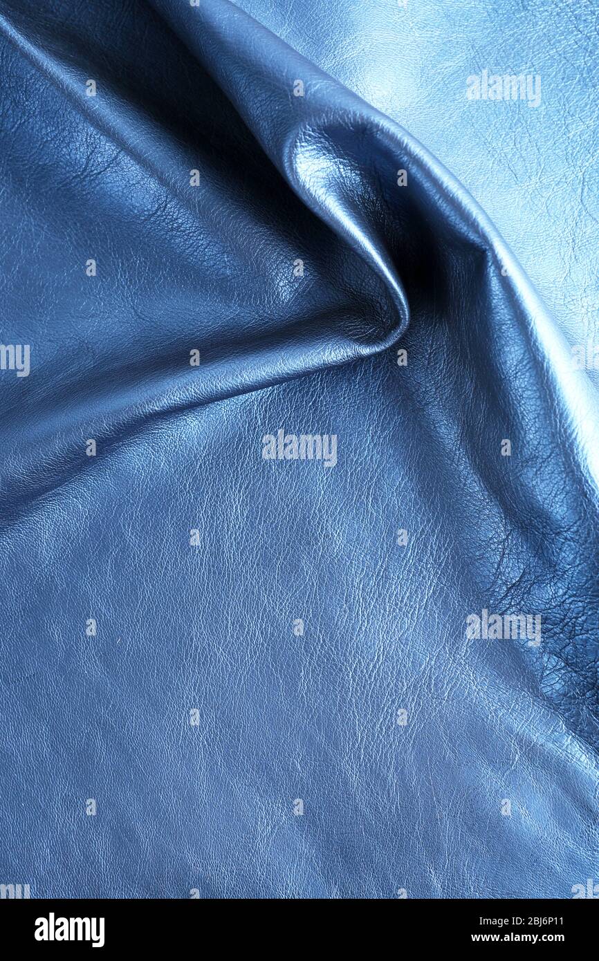 Blue leather texture close up Stock Photo - Alamy