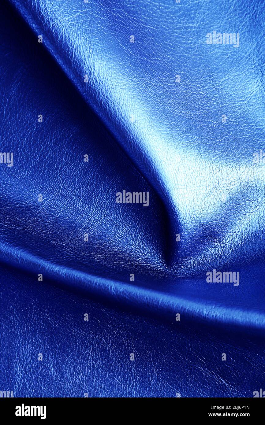 Blue leather texture close up Stock Photo - Alamy