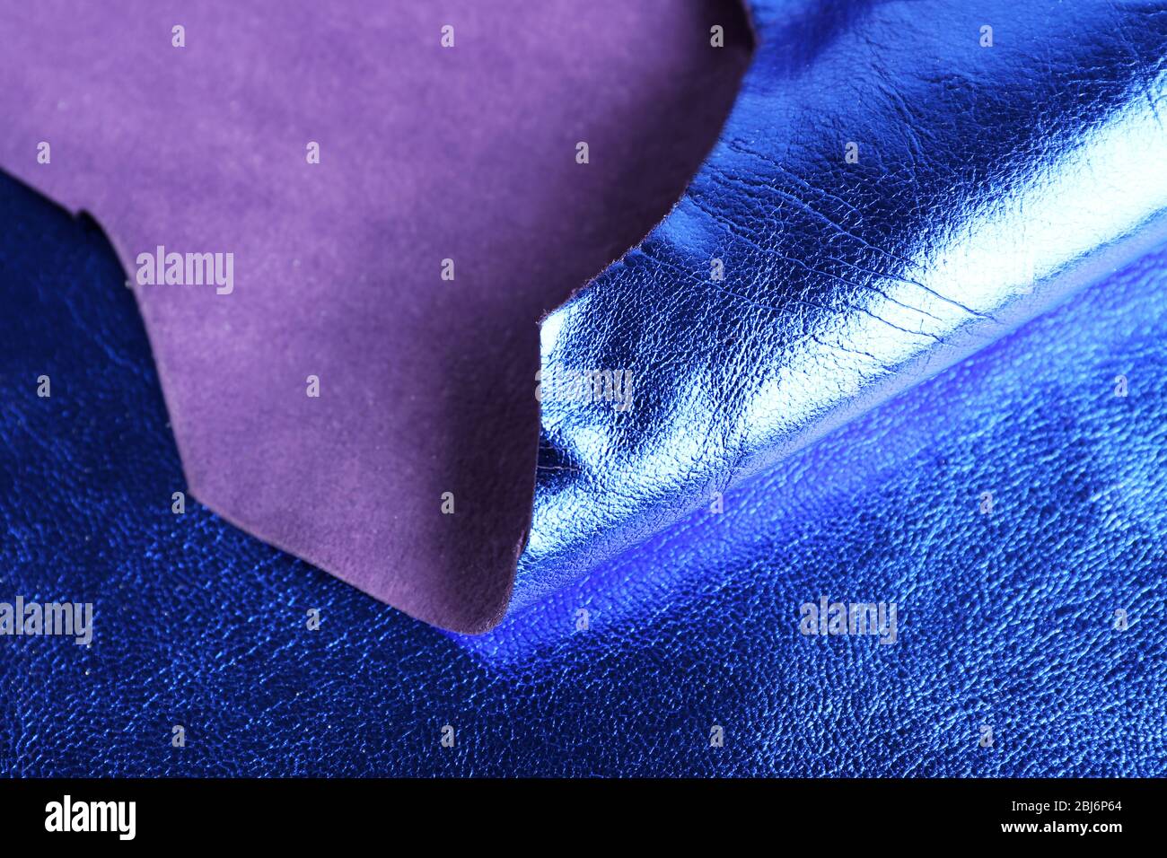 Blue leather texture close up Stock Photo - Alamy