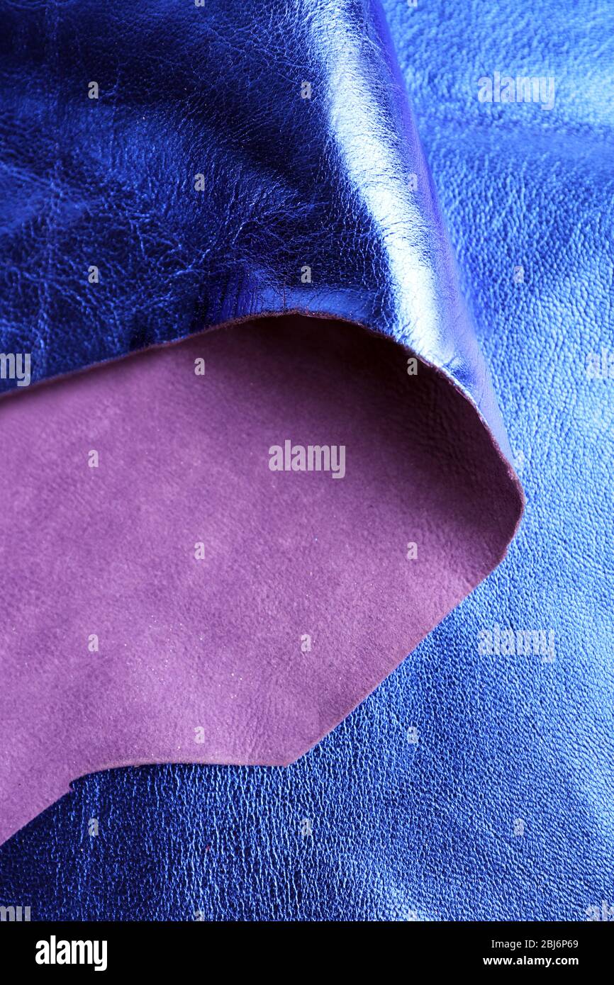Blue leather texture close up Stock Photo - Alamy