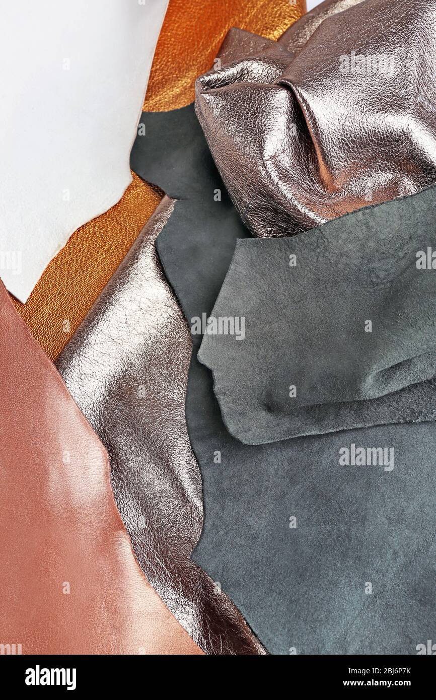 Different leather texture close up Stock Photo - Alamy