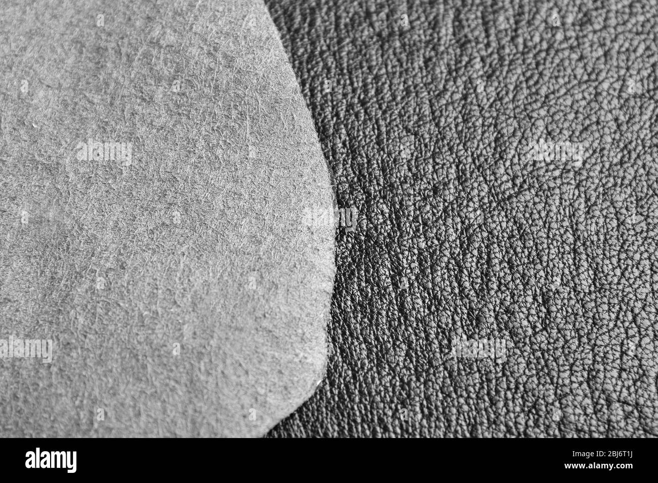 Grey leather front and wrong side texture background Stock Photo - Alamy