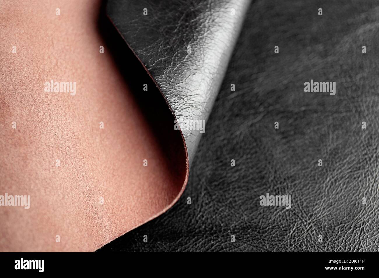 Brown leather front and wrong side texture background Stock Photo - Alamy