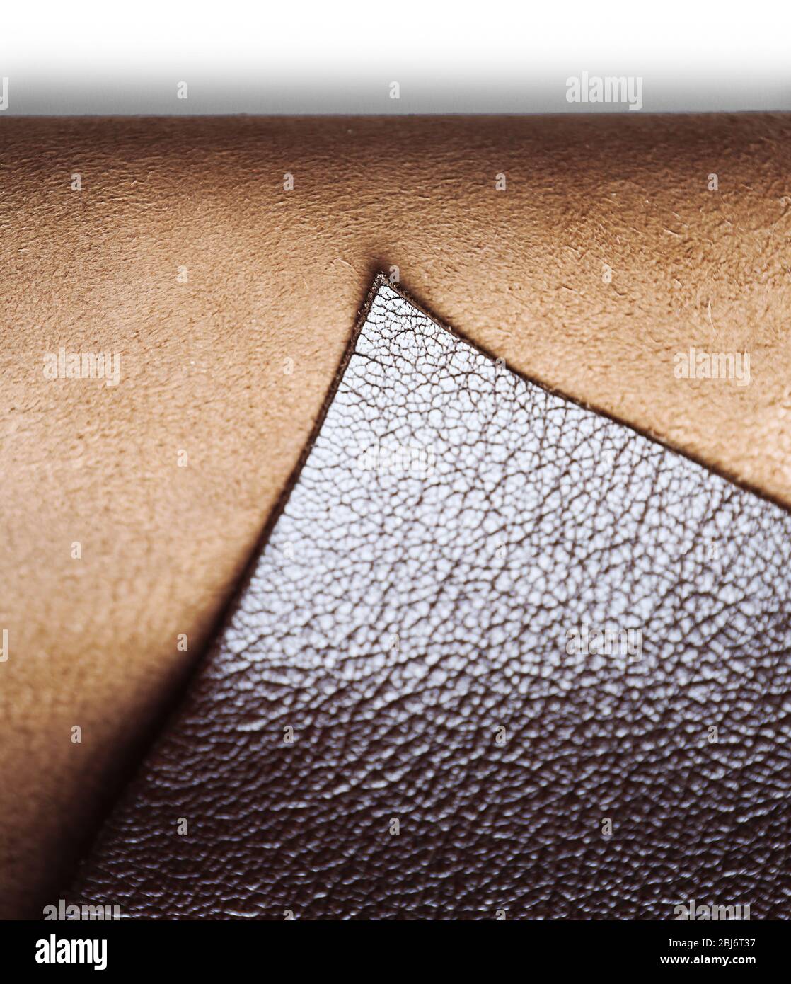 Brown leather front and wrong side texture, close-up Stock Photo - Alamy