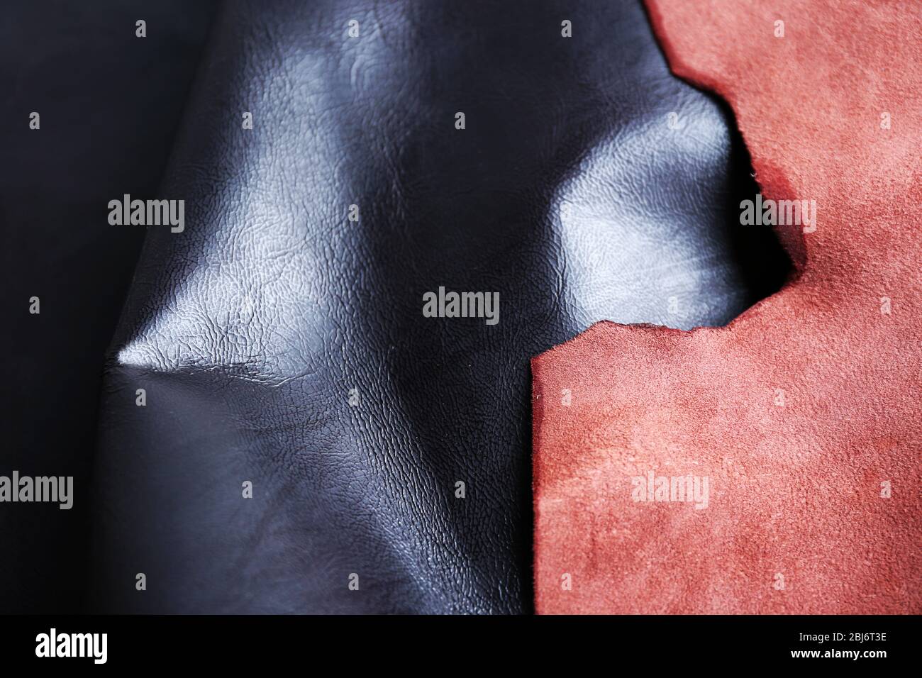 Black-brown leather front and wrong side texture background Stock Photo ...