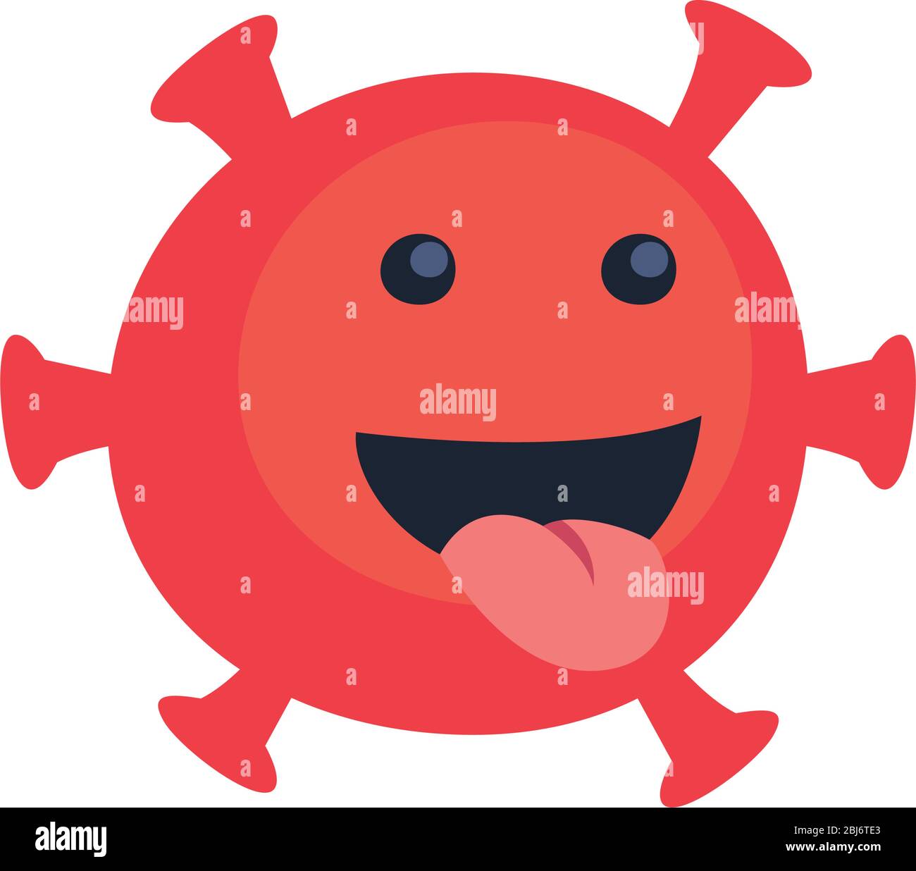 Happy emoji covid 19 virus flat style icon design, Cartoon emoticon and ...