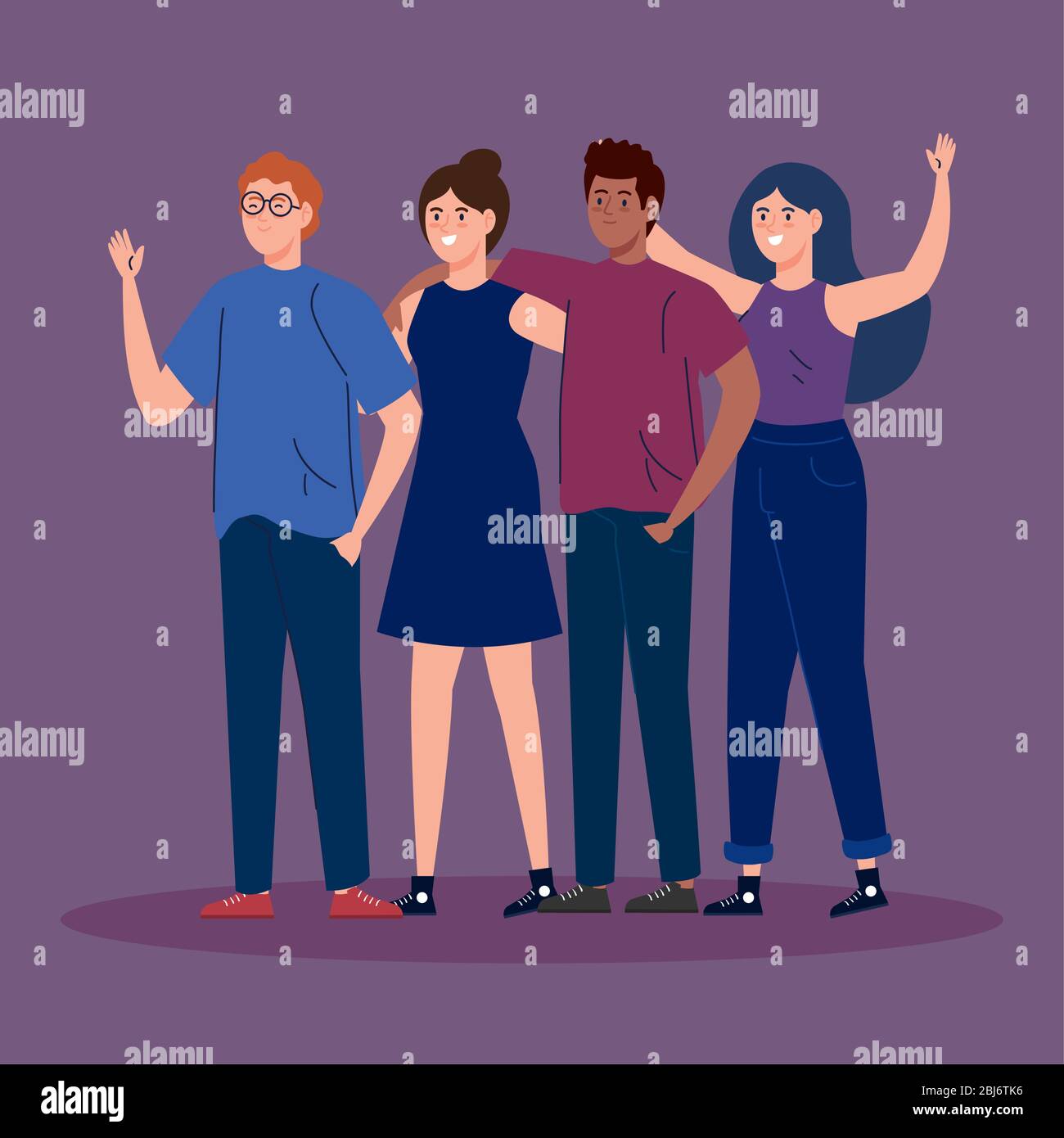 group young people together avatar characters Stock Vector Image & Art ...