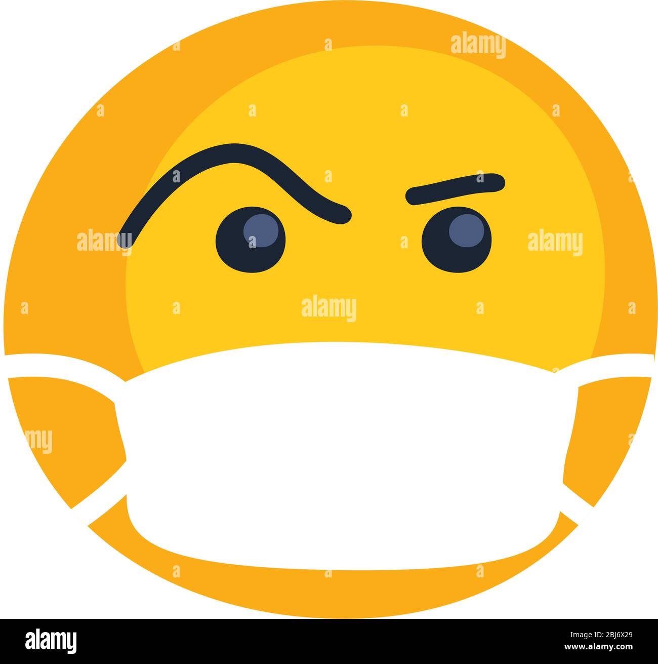 Emoji with mask flat style icon design, Cartoon expression emoticon and ...