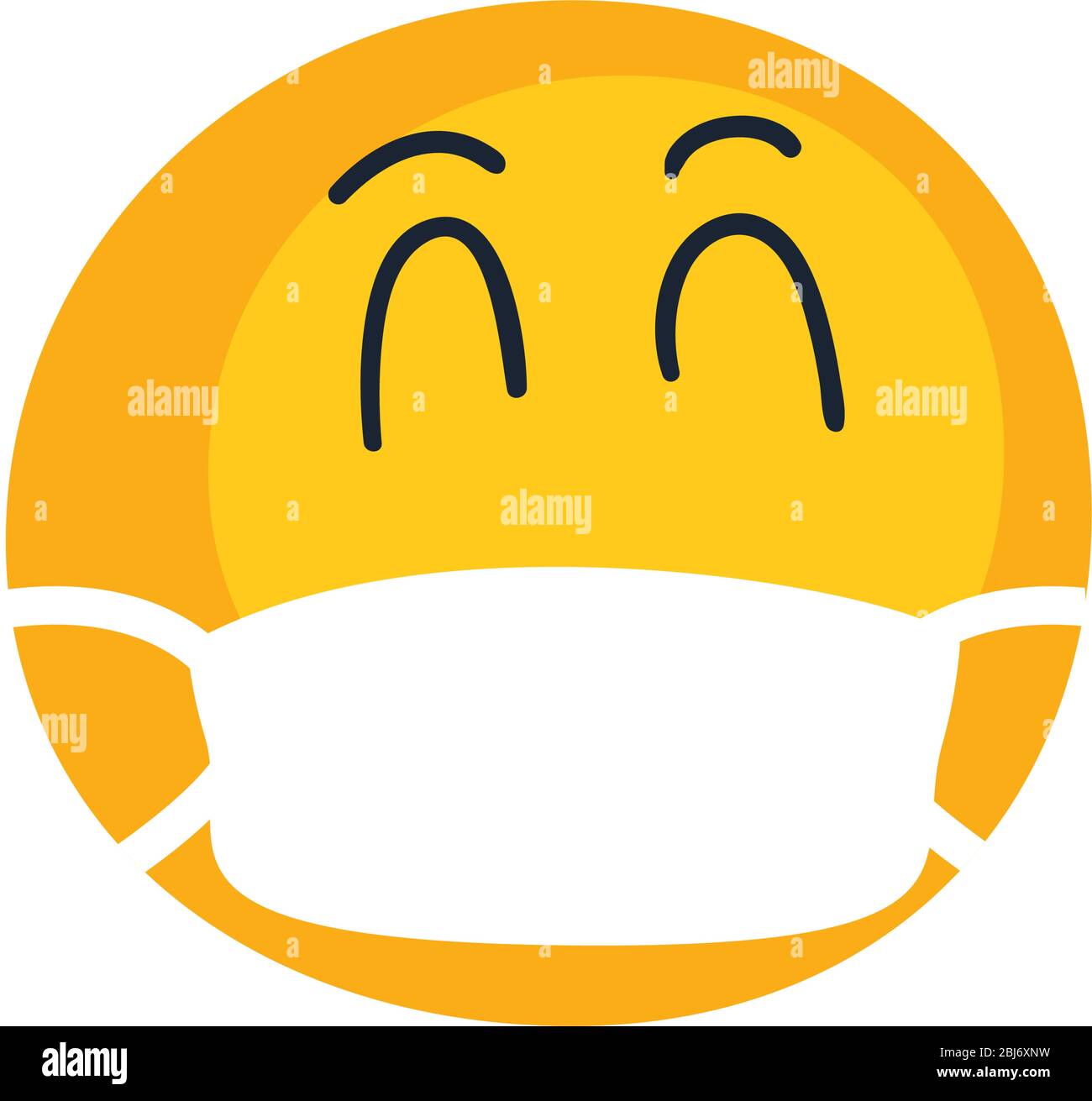 Emoji with mask flat style icon design, Cartoon expression emoticon and ...