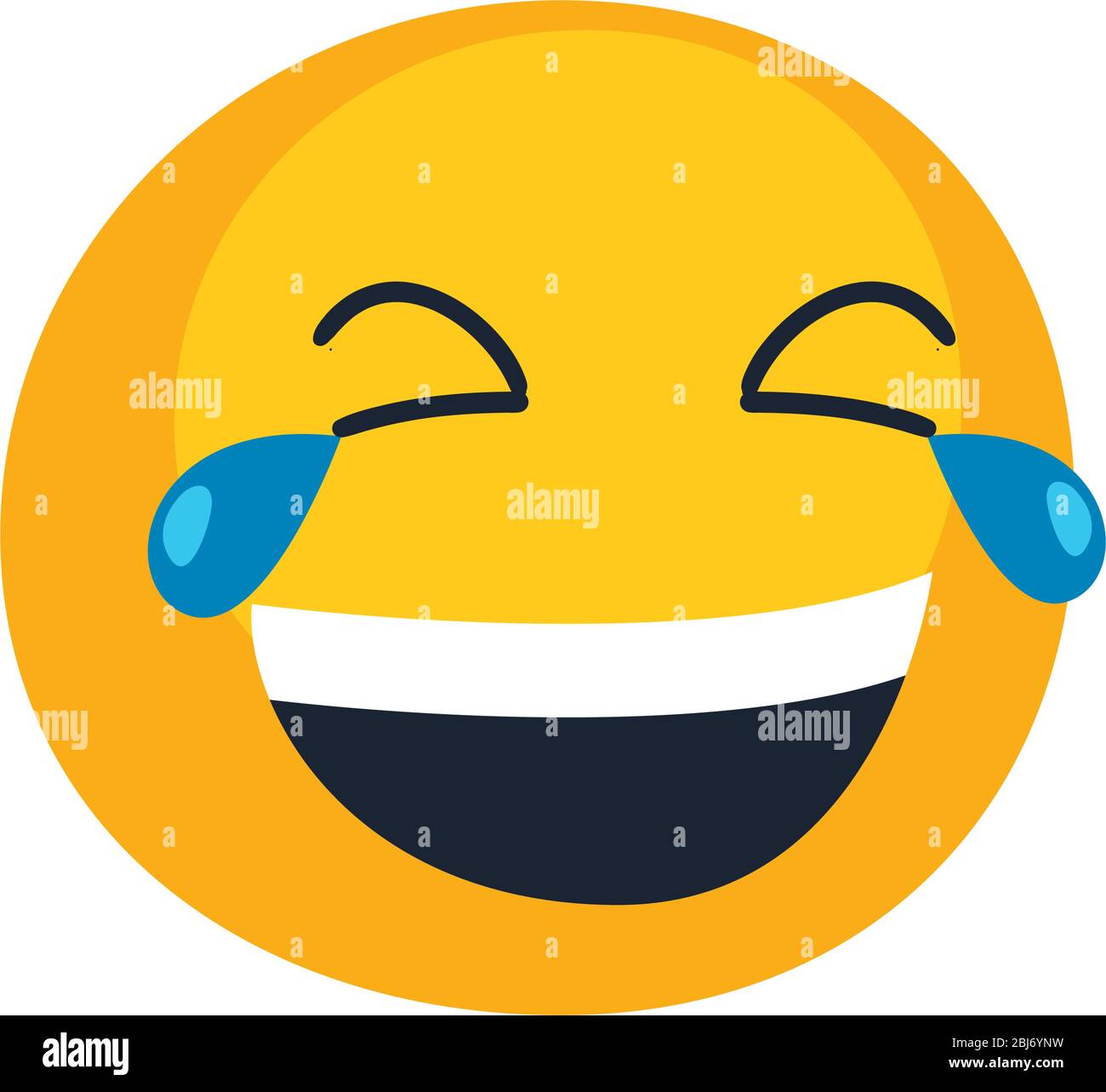 joy emoji face flat style icon design, Cartoon expression emoticon and ...
