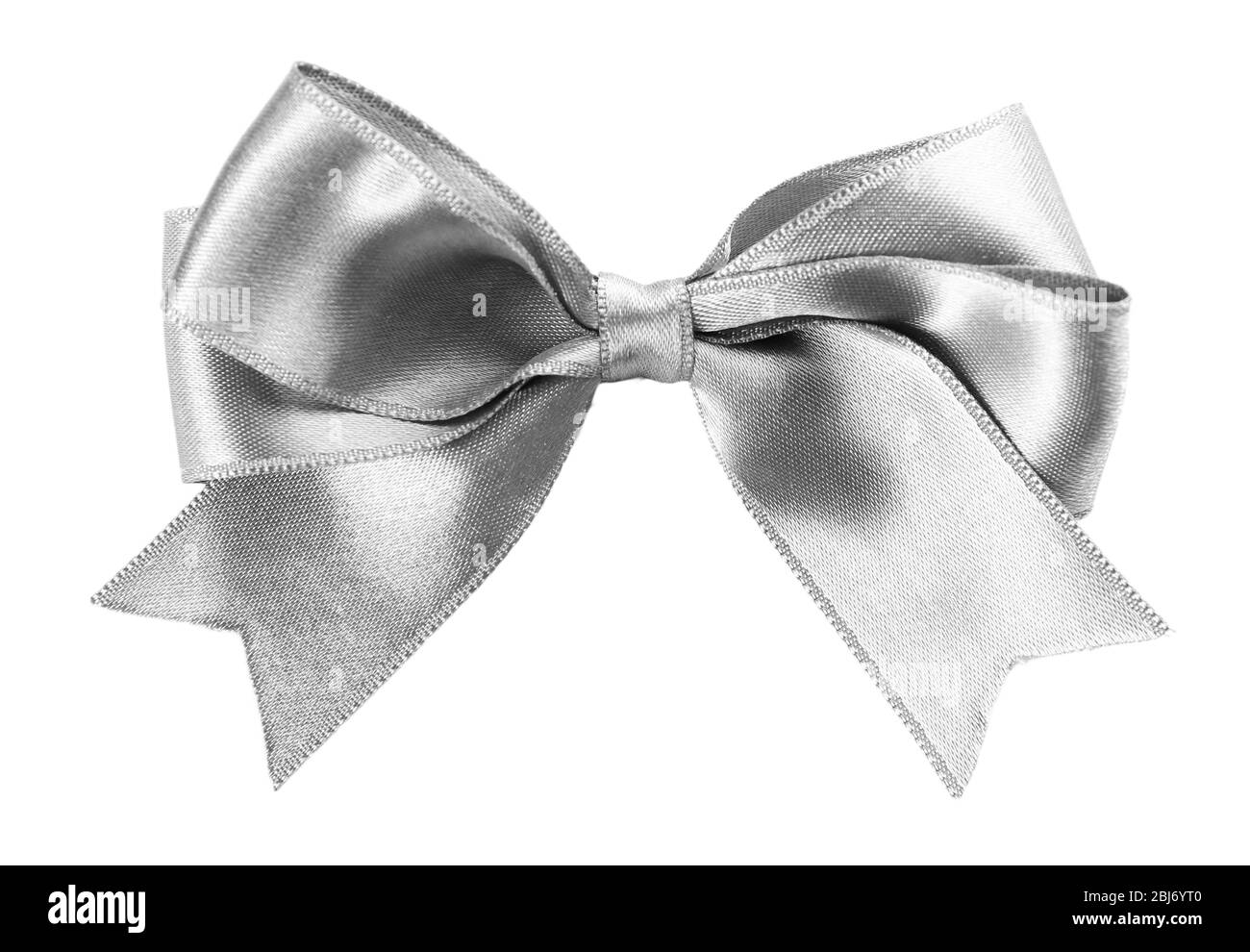 Beautiful silver bow isolated on white background Stock Photo - Alamy