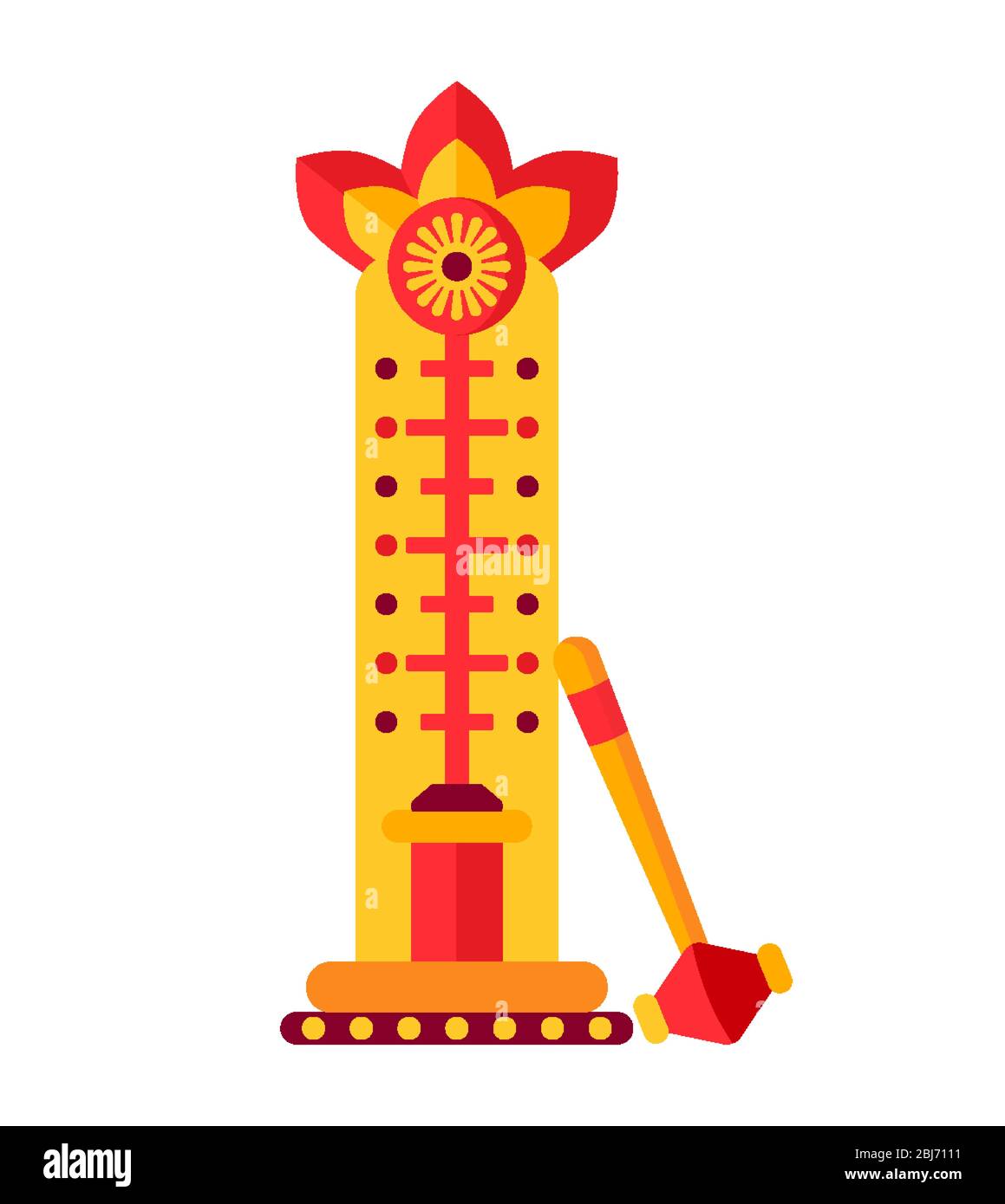 Attraction for measuring strength, test strength flat. Cartoon design ...