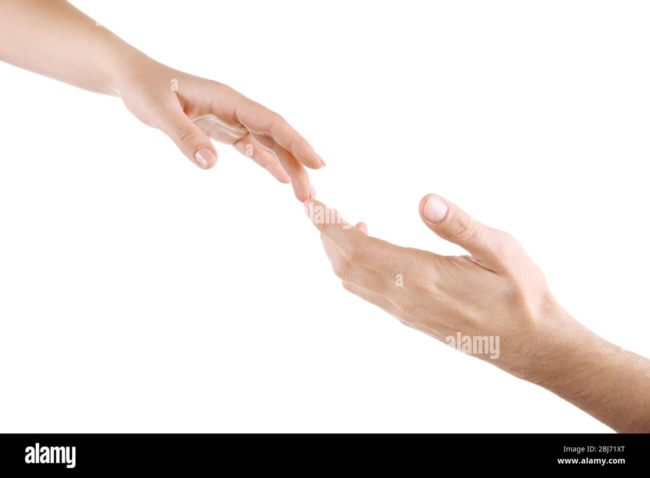 Helping hand isolated on white Stock Photo - Alamy