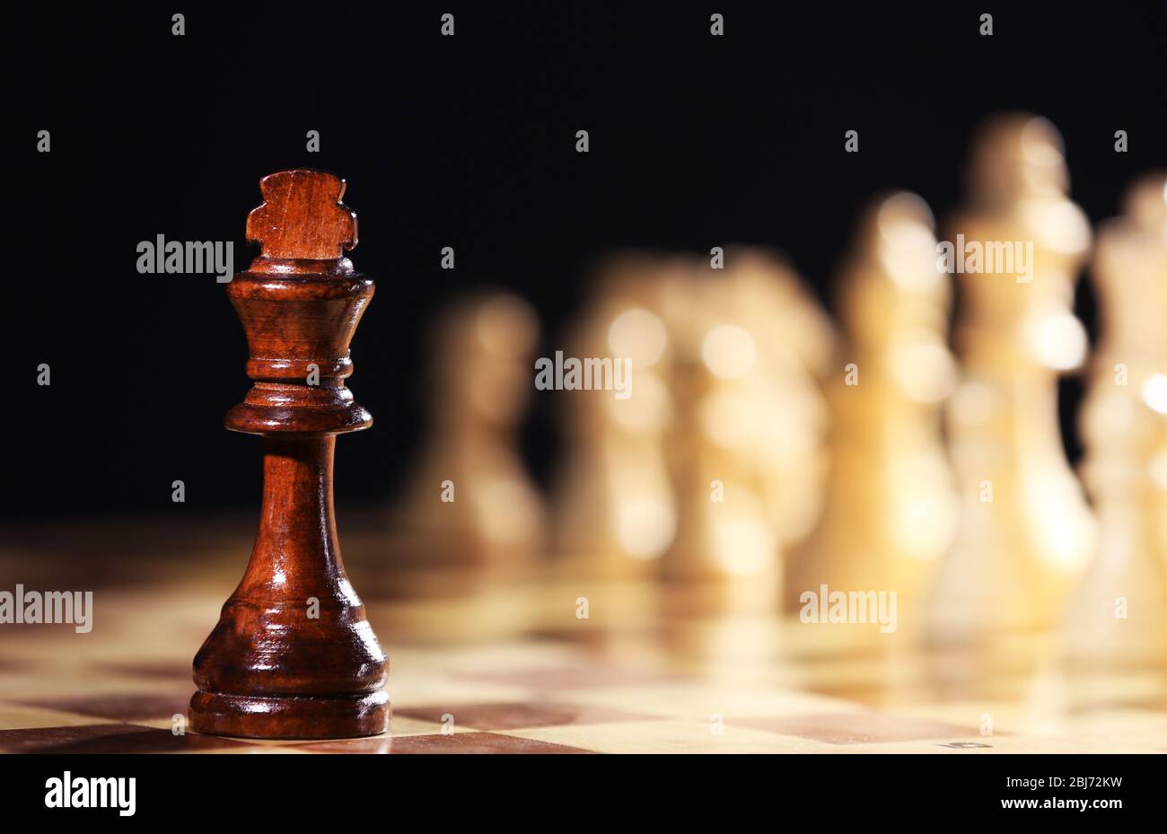 Chess pieces and game board closeup Stock Photo - Alamy