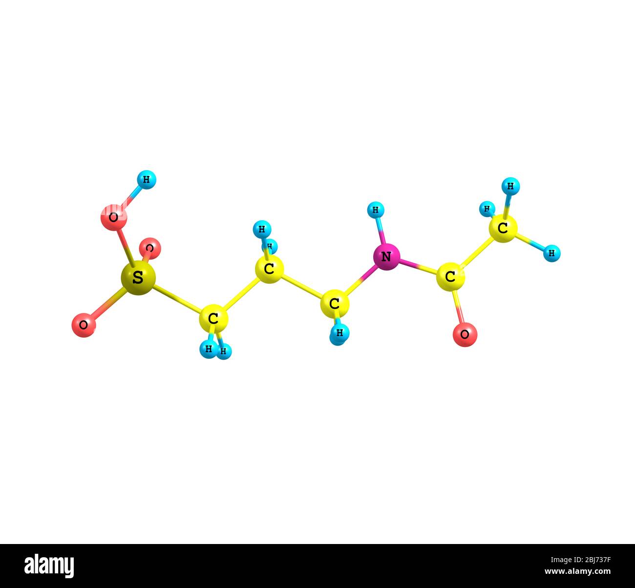 A model of a molecule of Acamprosate, also known as Campral. It is used ...