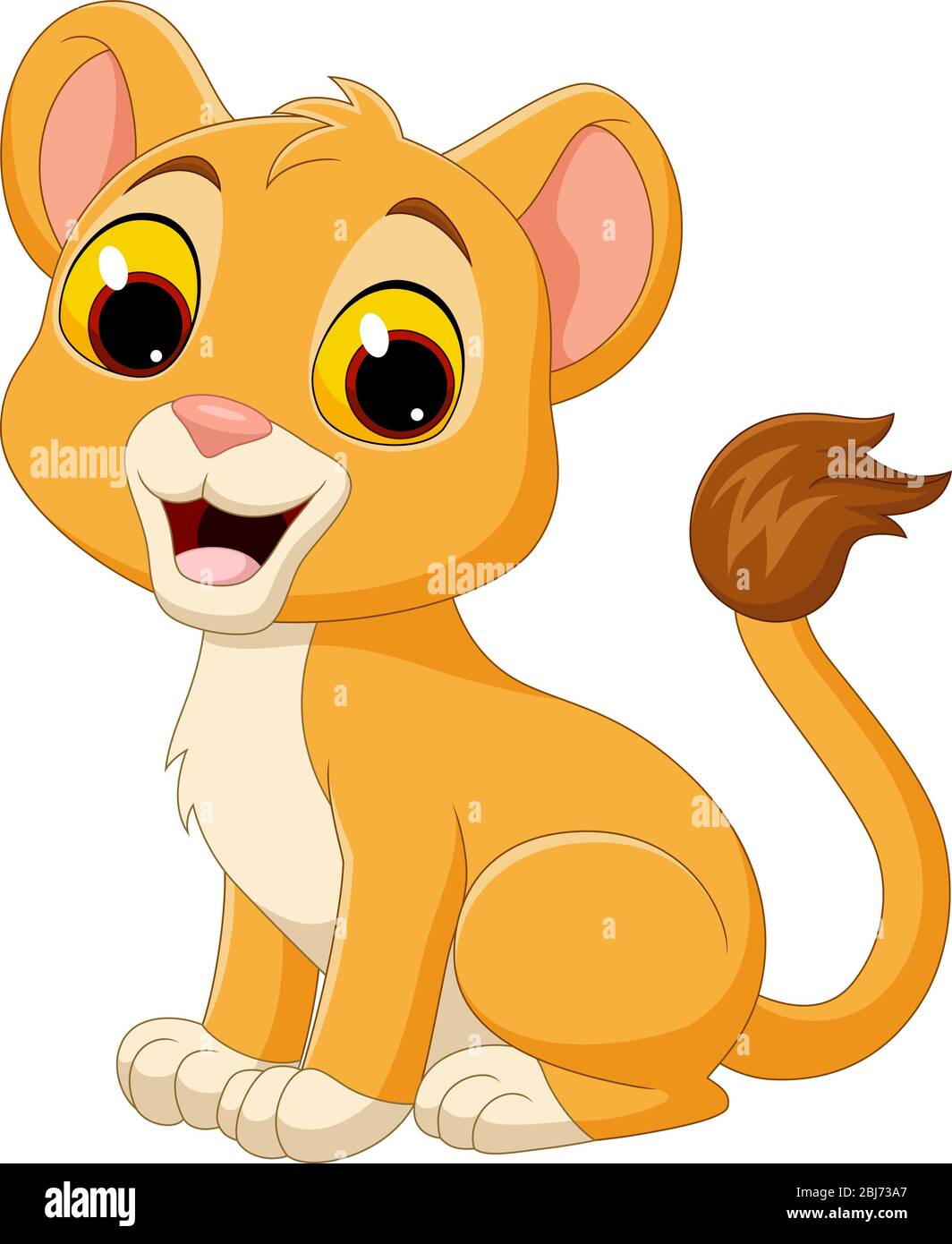 Cartoon baby lioness isolated on white background Stock Vector Image ...