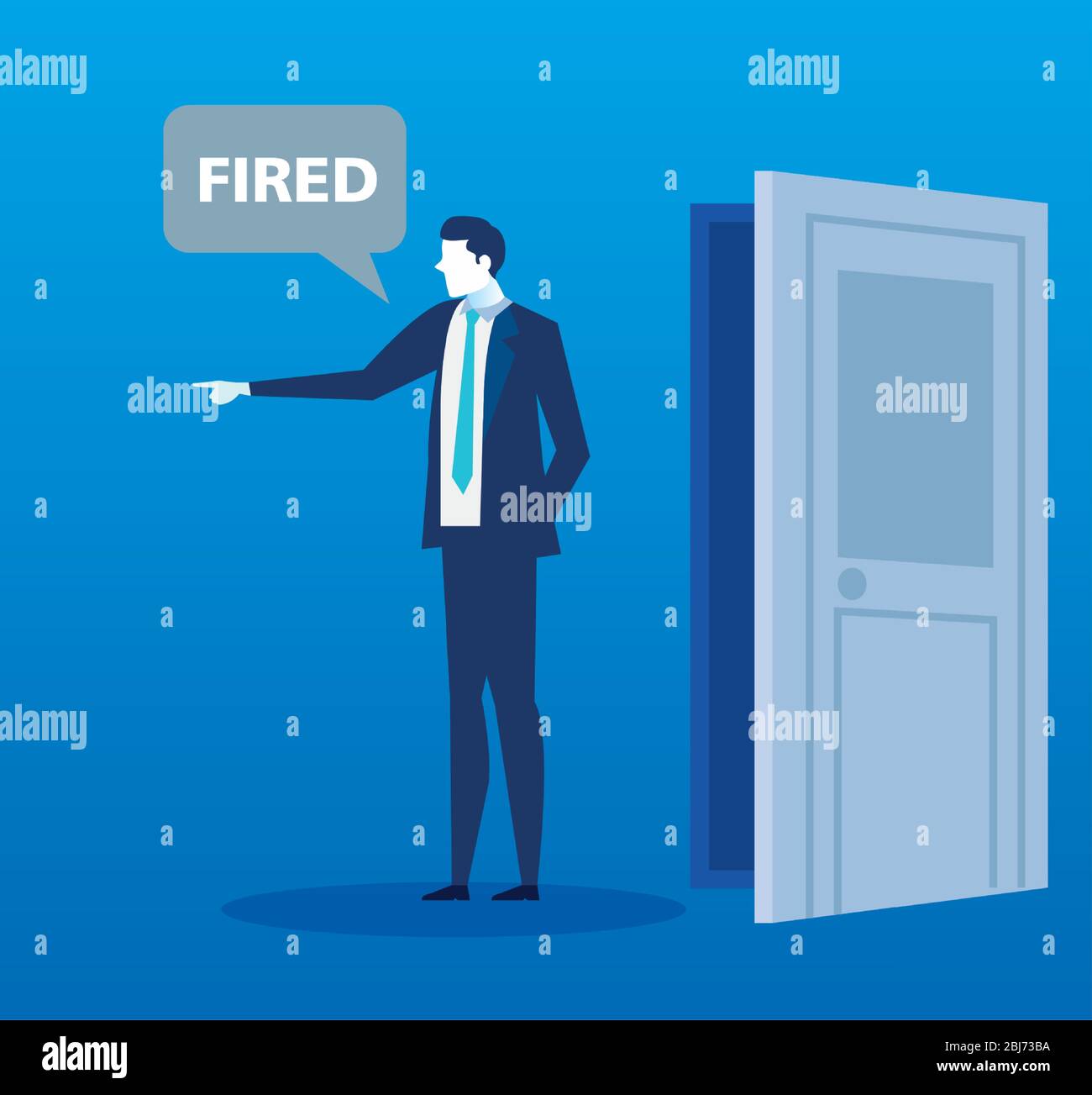 scene of fired of businessman avatar character Stock Vector Image & Art ...